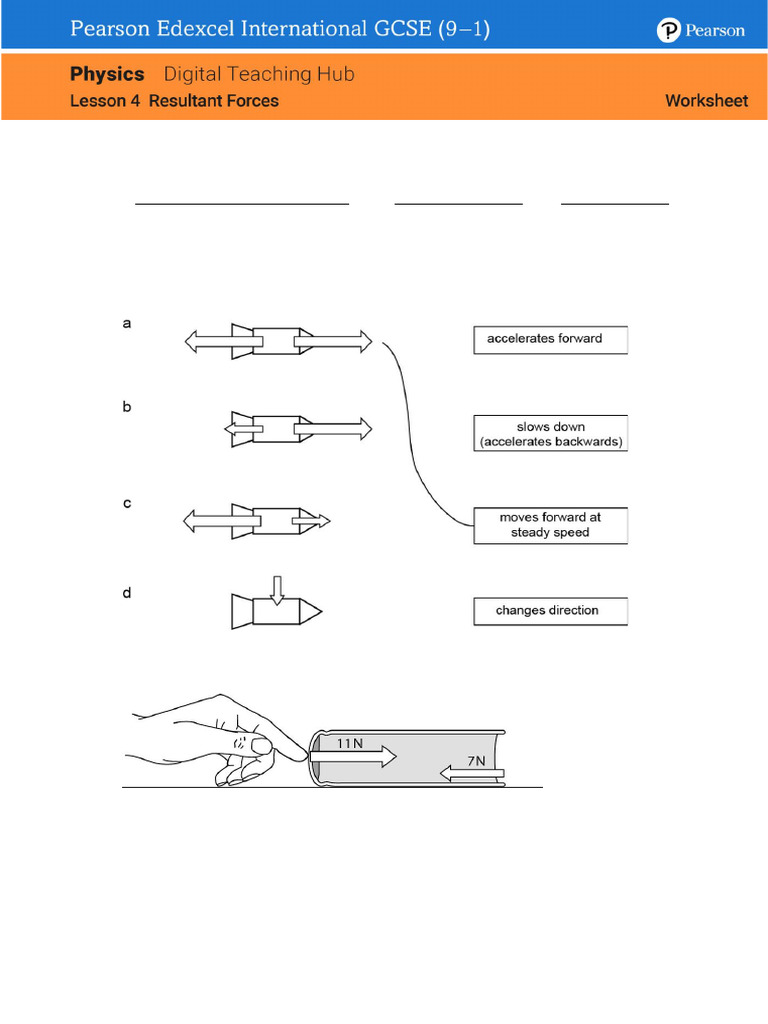 Resultant Forces-IG - Physics - Lesson4 - Worksheet - 02 | PDF