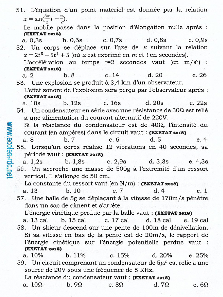 Exetat Math Physique P108 | PDF