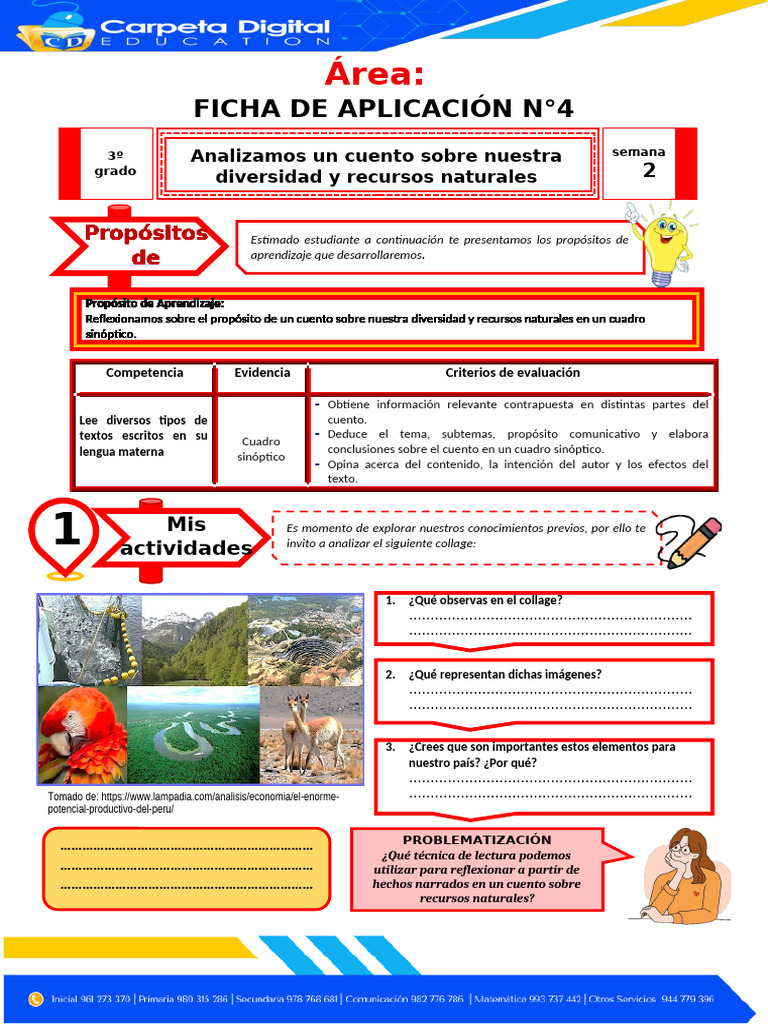 3° Ficha de Aplicación-Sesión4-Sem.2-Exp.5-Comunicación | PDF
