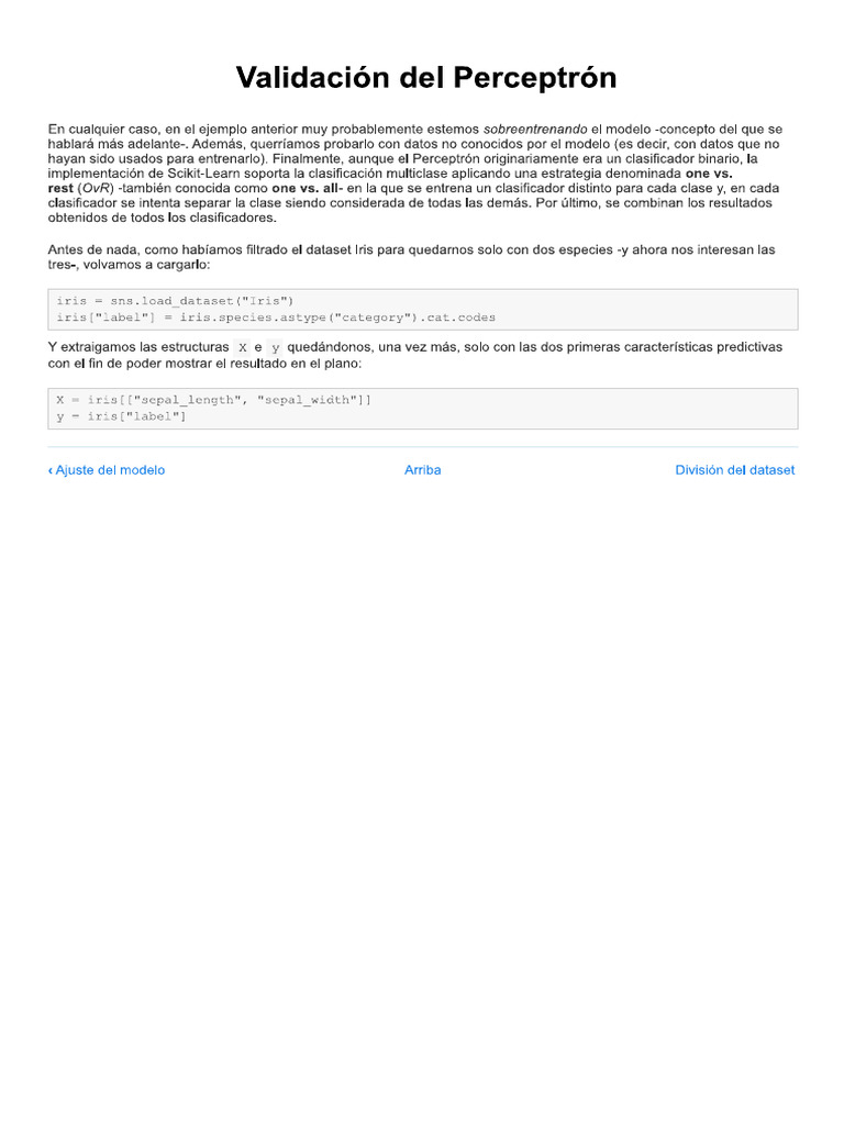 Validación Del Perceptrón | PDF