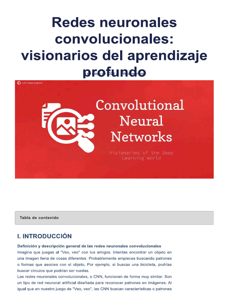 Redes Neuronales Convolucionales - Visionarios Del Aprendizaje Profundo ...