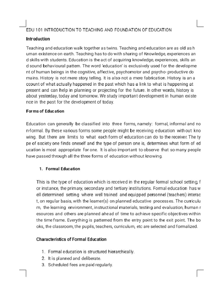 Edu 101 Introduction to Teaching and Foudation of Education_Phoenix | PDF