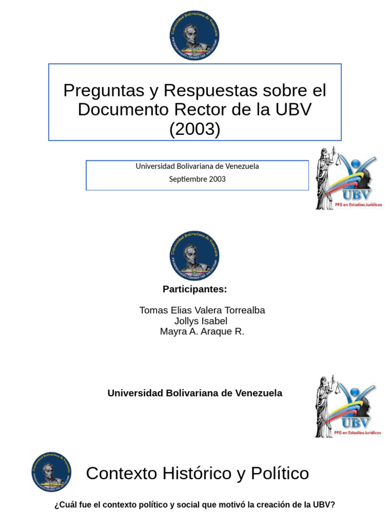 Preguntas sobre el Documento Rector UBV | PDF | Inclusión (Educación)