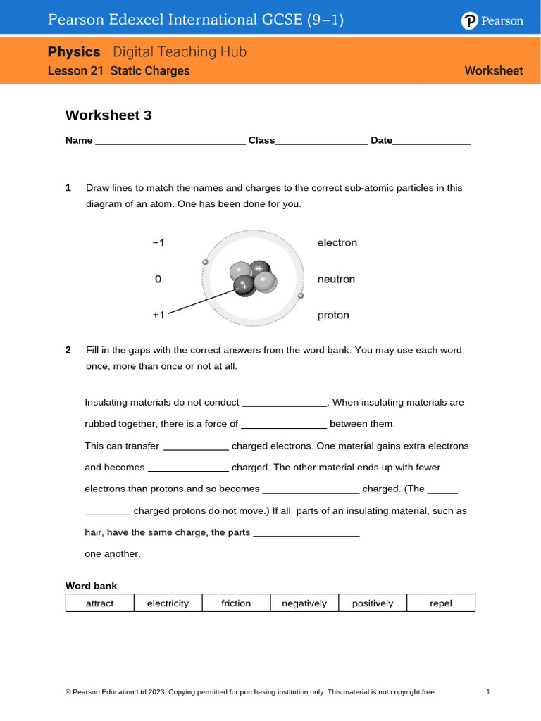 1720693545363-IG Physics Lesson21 Worksheet 03 | PDF | Electric Charge ...