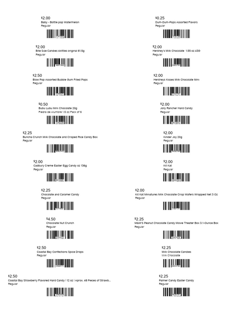 Labels 2025 04 26 1828 | PDF | Candy | Chocolate