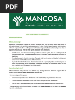 MANCOSA Referencing Guide Dated 01102021 | PDF | Citation | Publishing