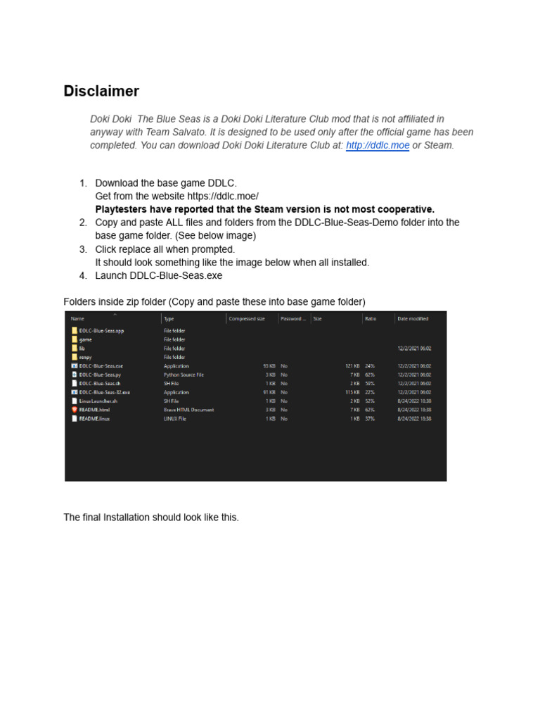 Install and Disclaimer | PDF