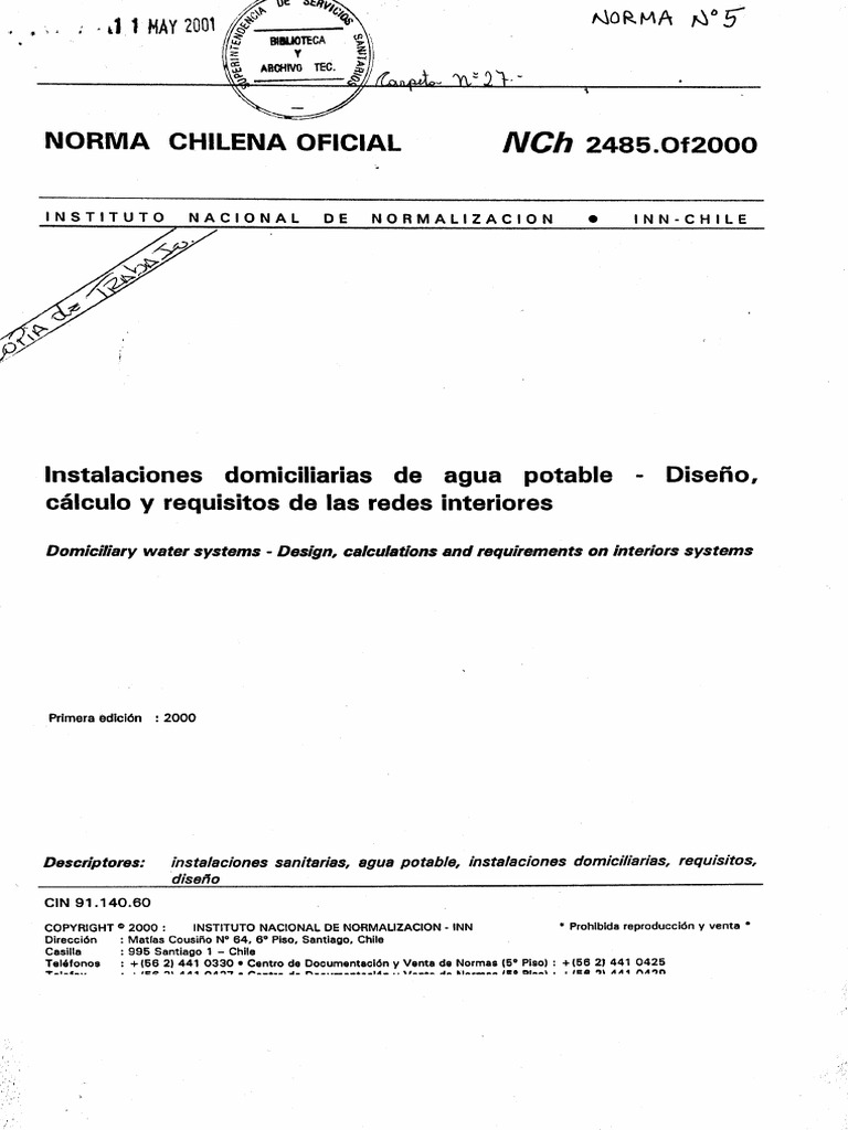 NCH 2485 Of2000 | PDF