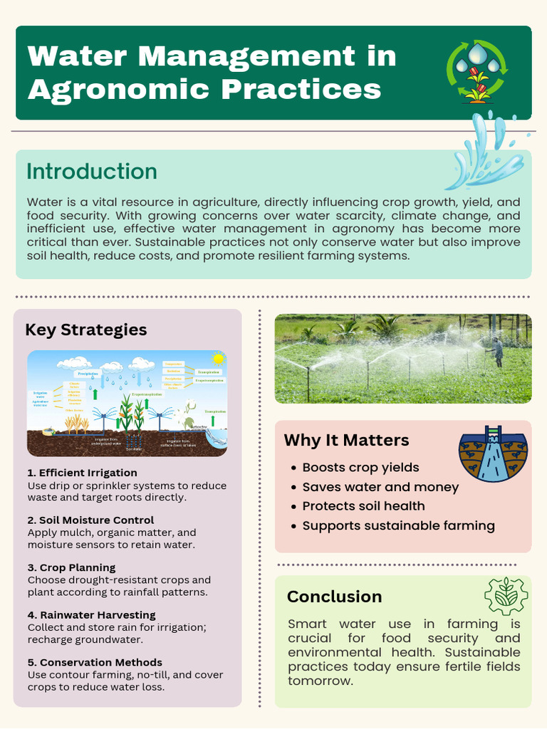 Water Management in Agronomic Practices | PDF