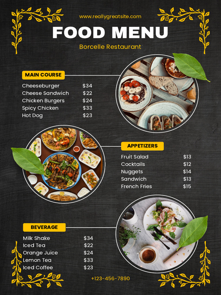 Borcelle Restaurant Food Menu | PDF