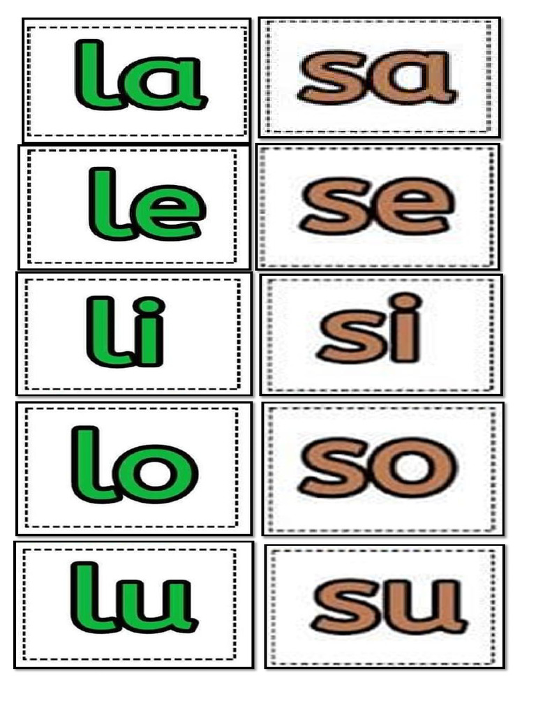 Silabas para Imprimir | PDF