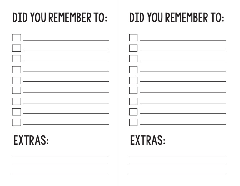 Did You Remember To Blank | PDF