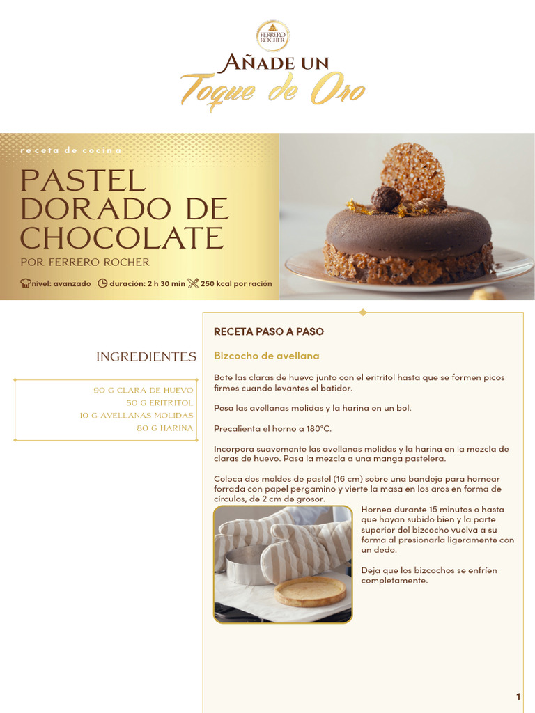 Pastel Dorado de Chocolate | PDF | Chocolate | Pasteles