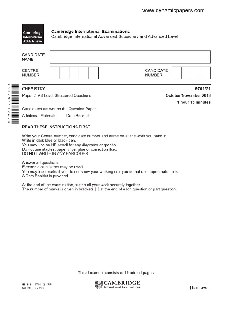 Cambridge International Advanced Subsidiary and Advanced Level | PDF ...