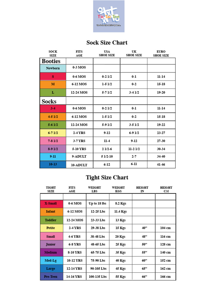 Comprehensive Sock Size Guide | PDF