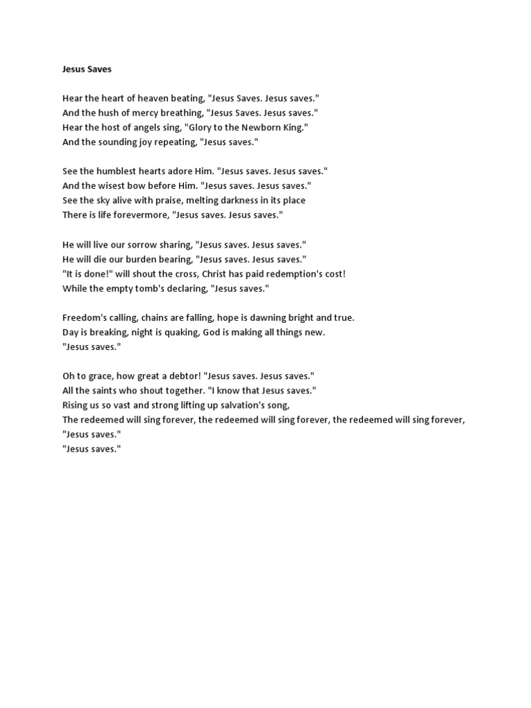 Jesus Saves Pdf Salvation Jesus