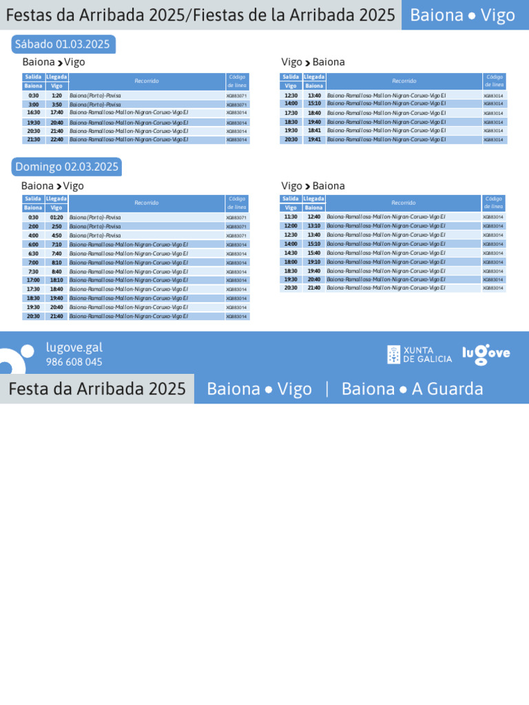 Horarios - Festa Da Arribada 2025 3 | PDF