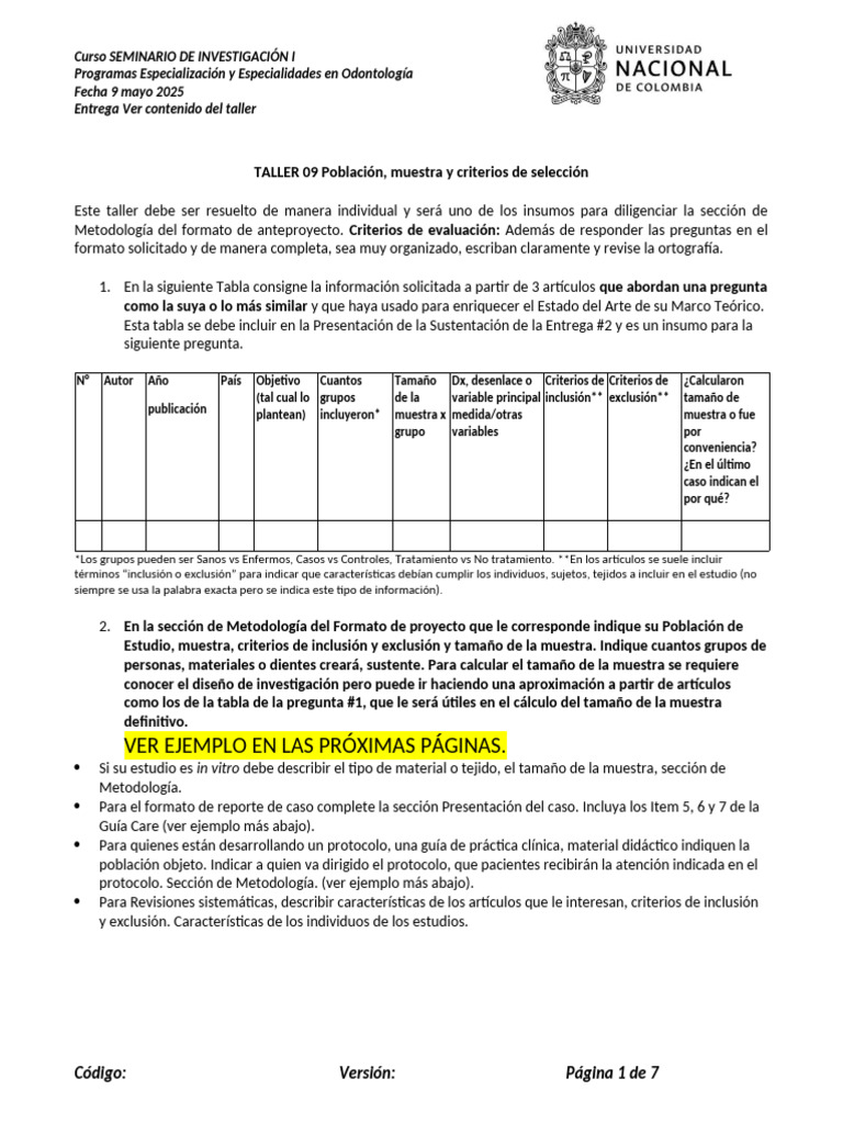 TALLER09 Muestra | PDF | Conocimiento procedimental | Método científico