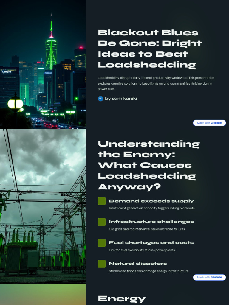 Blackout Blues Be Gone Bright Ideas To Beat Loadshedding | PDF ...