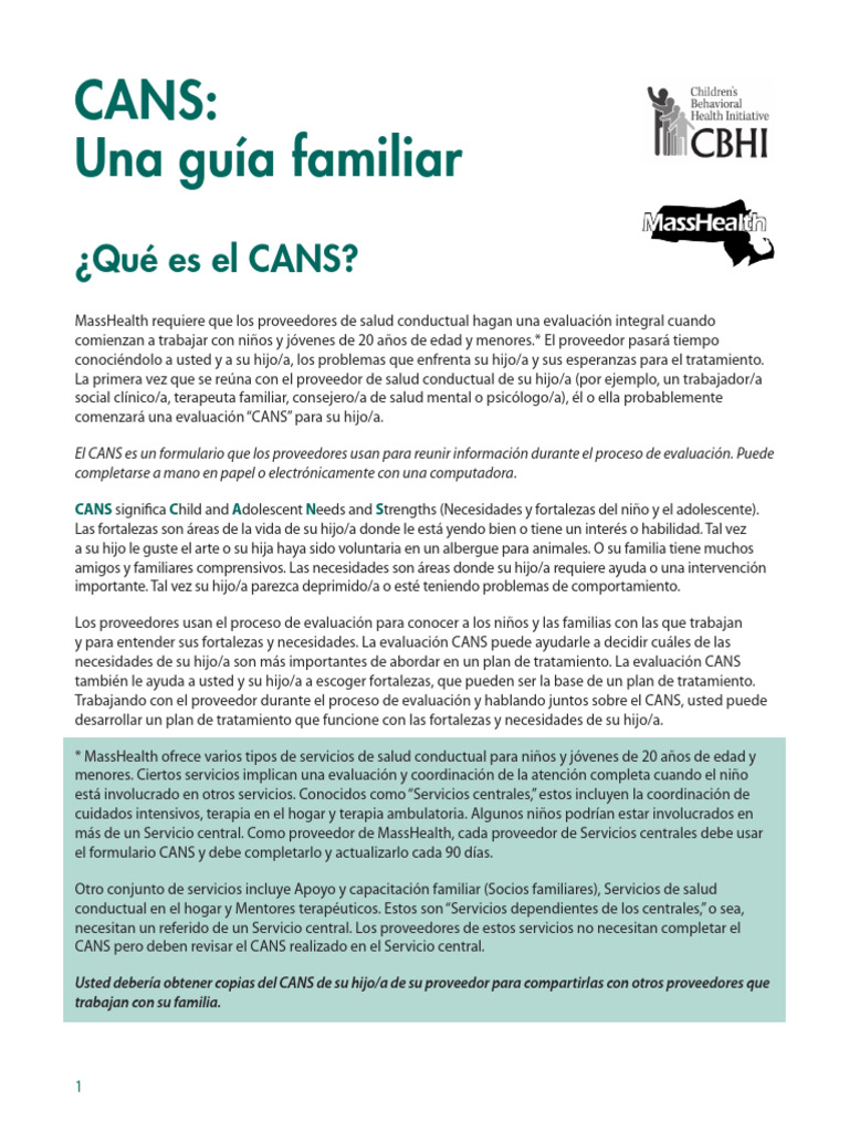 cans-family-guide-sp | PDF | Comportamiento | Terapia