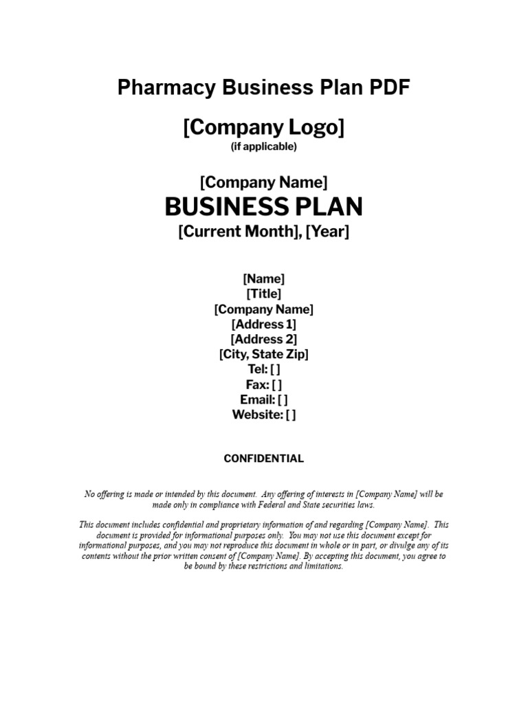 Free Version of Growthinks Pharmacy Business Plan Template 1 | PDF ...