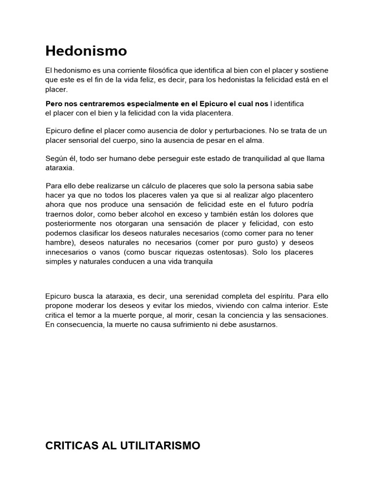 Hedonism o 1 | PDF | Placer | Hedonismo