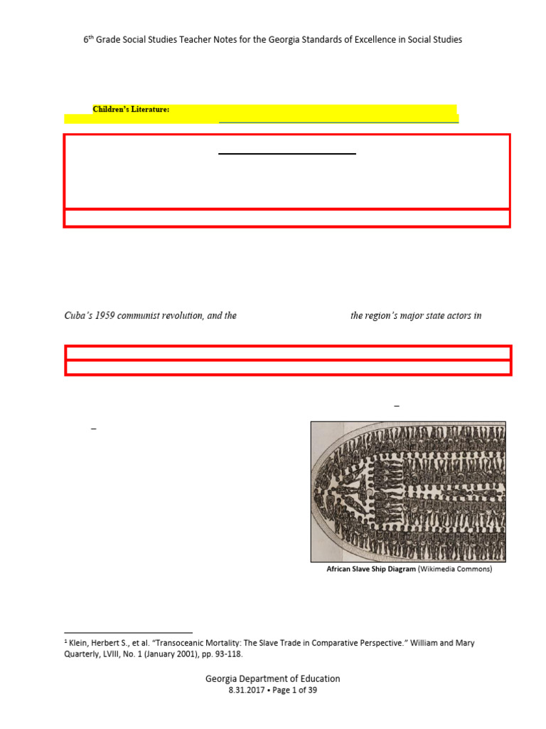 6th Grade Social Studies Standards Guide | PDF | Cuban Revolution ...