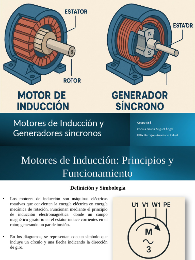 Motores Induccion Generadores Sincronos | PDF | Motor eléctrico | Generador eléctrico