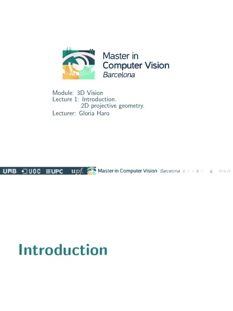 2D projective geometry in computer vision applications | PDF | Geometry | Line (Geometry)