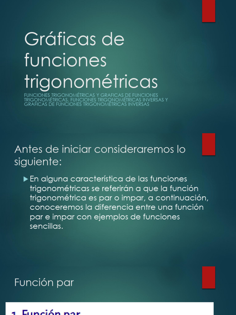 Clase Semana 13 Gráficas de Funciones Trigonométricas, Graficas de Funciones Trigonométricas ...