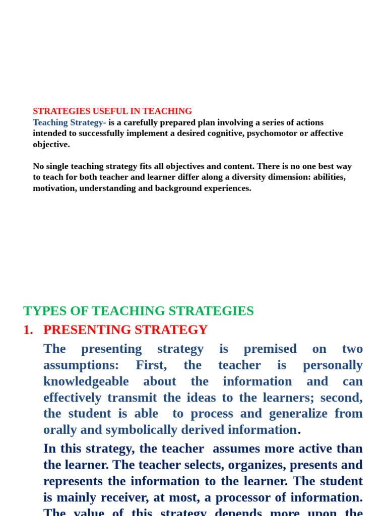 Effective Teaching Strategies Explained | PDF | Learning | Teachers