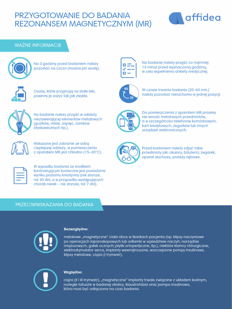 Affidea Przygotowanie Do Badania MR | PDF