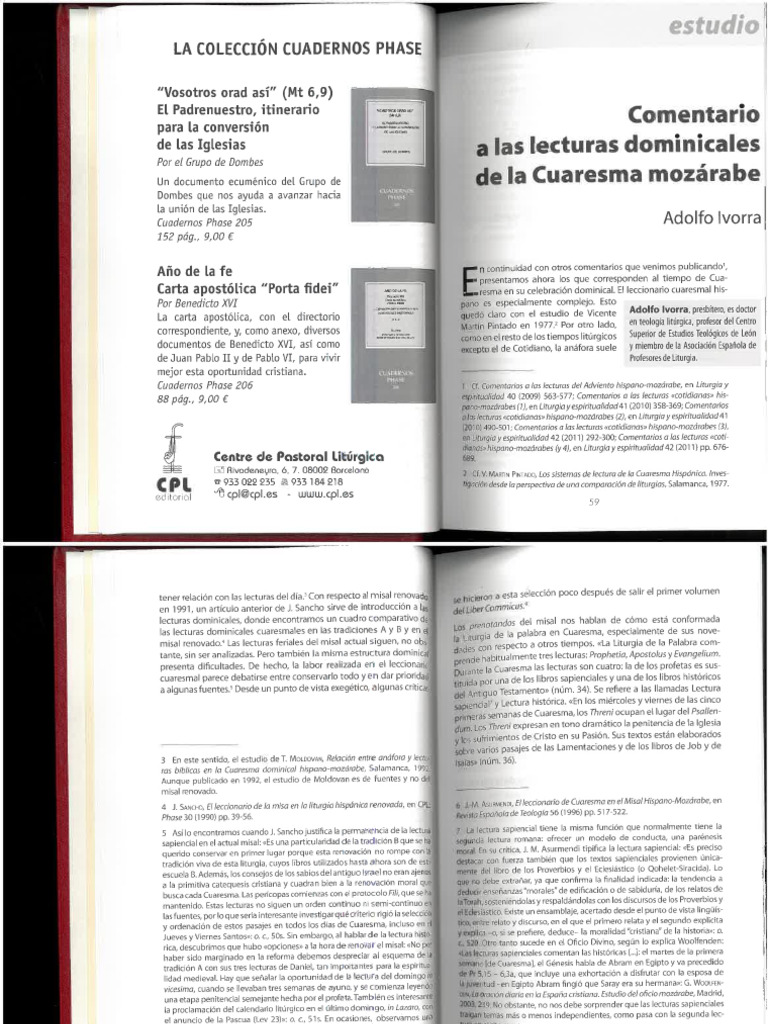 Ivorra 2012 Comentario A Las Lecturas Dominicales de La Cuaresma ...