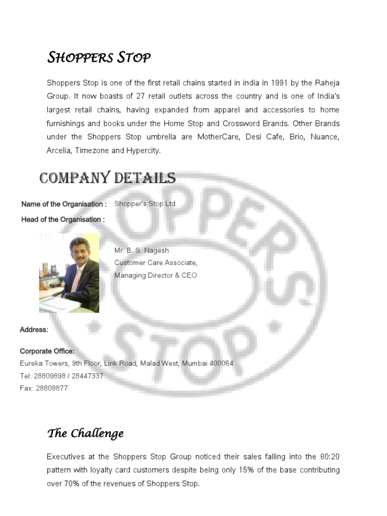 Shoppers Stop | PDF | Retail | Retailing