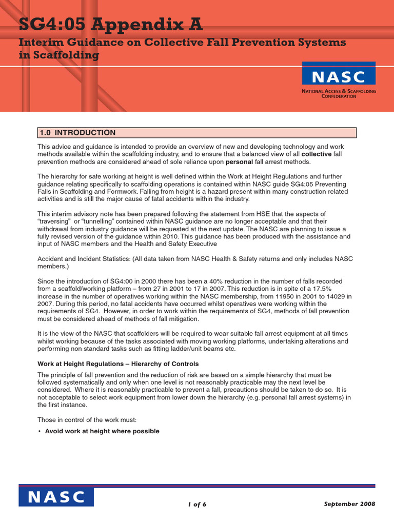 G12.3 B NASC SG4 Interim Guidance Scaffolding | PDF | Scaffolding | Occupational Safety And Health