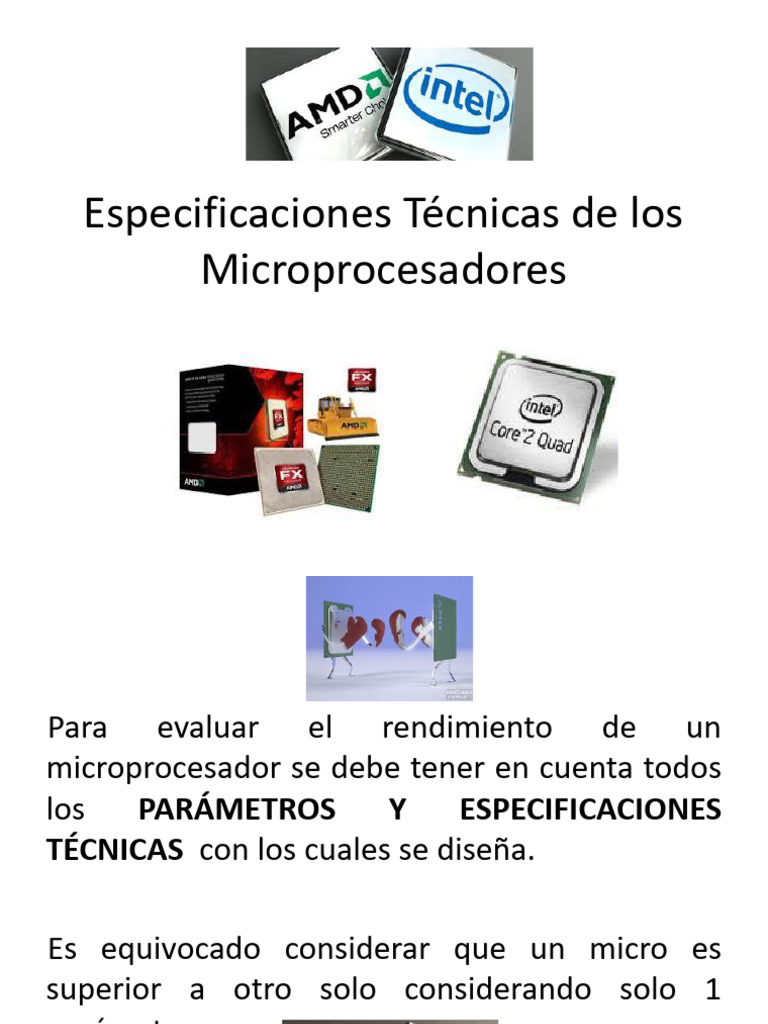Especificaciones Técnicas de Los Microprocesadores | PDF | Microprocesador | Caché (Computación)
