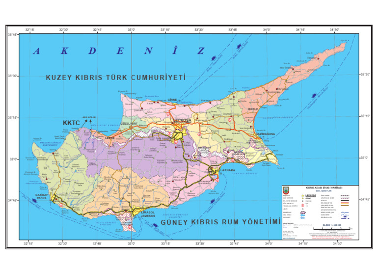 Kibris Adasi Mulki Idare Bolumleri Haritasi 1743 | PDF