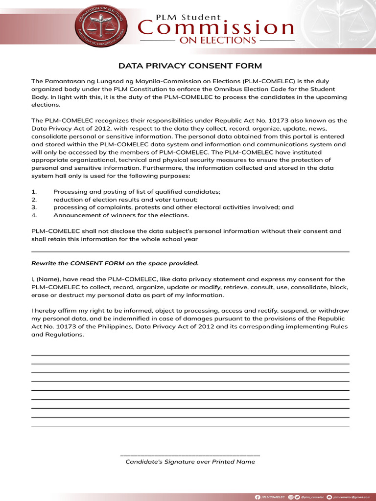 Data Privacy Act Consent Form | PDF