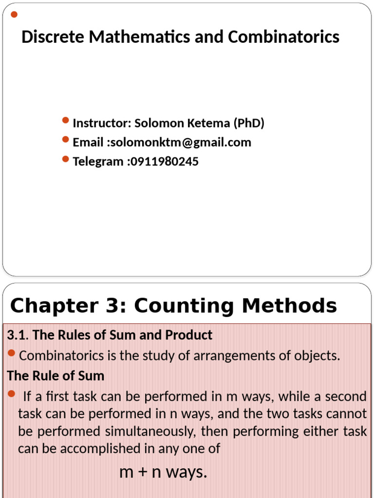Chapter 3 Discrete Mathematics and Combinatorics | PDF | Function (Mathematics) | Permutation