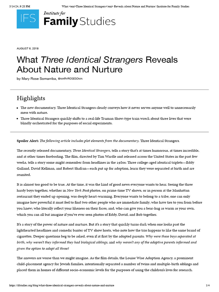 What - em - Three Identical Strangers - em - Reveals About Nature and ...