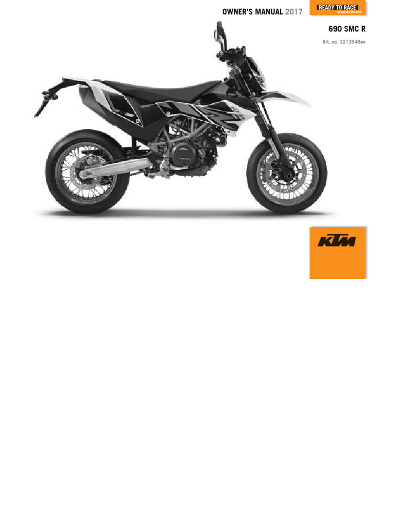 '17 KTM 690 SMC R Motorcycle Owner's Manual PDF | PDF | Switch ...