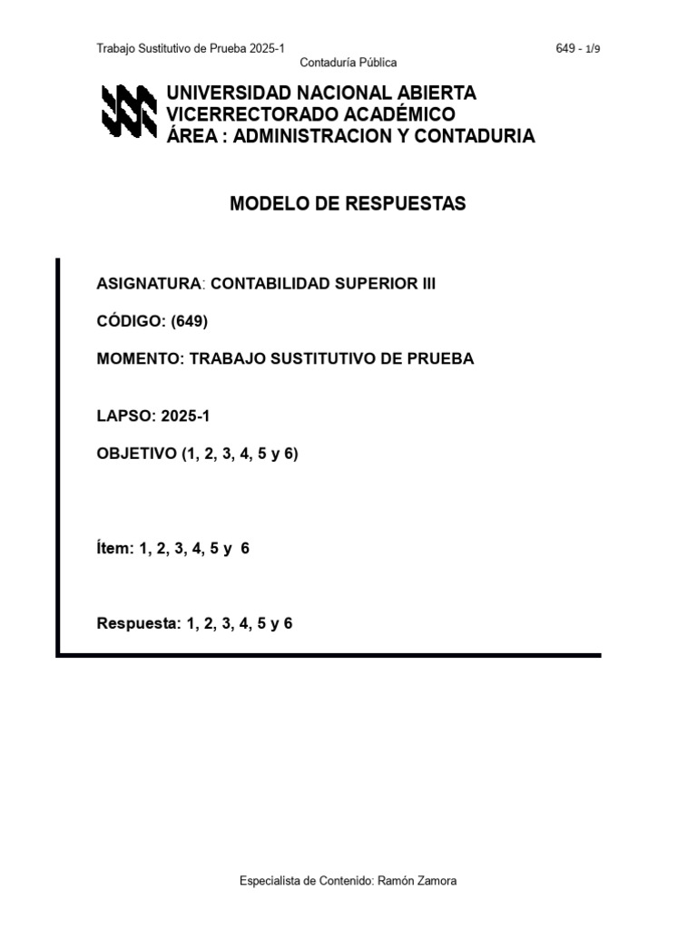 649 MR TSP 2025-1 | PDF | Estado financiero | Business