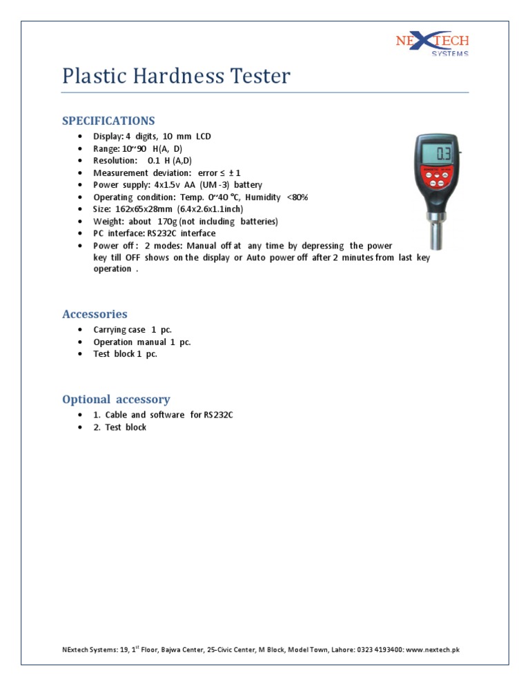 Plastic Hardness Tester | PDF