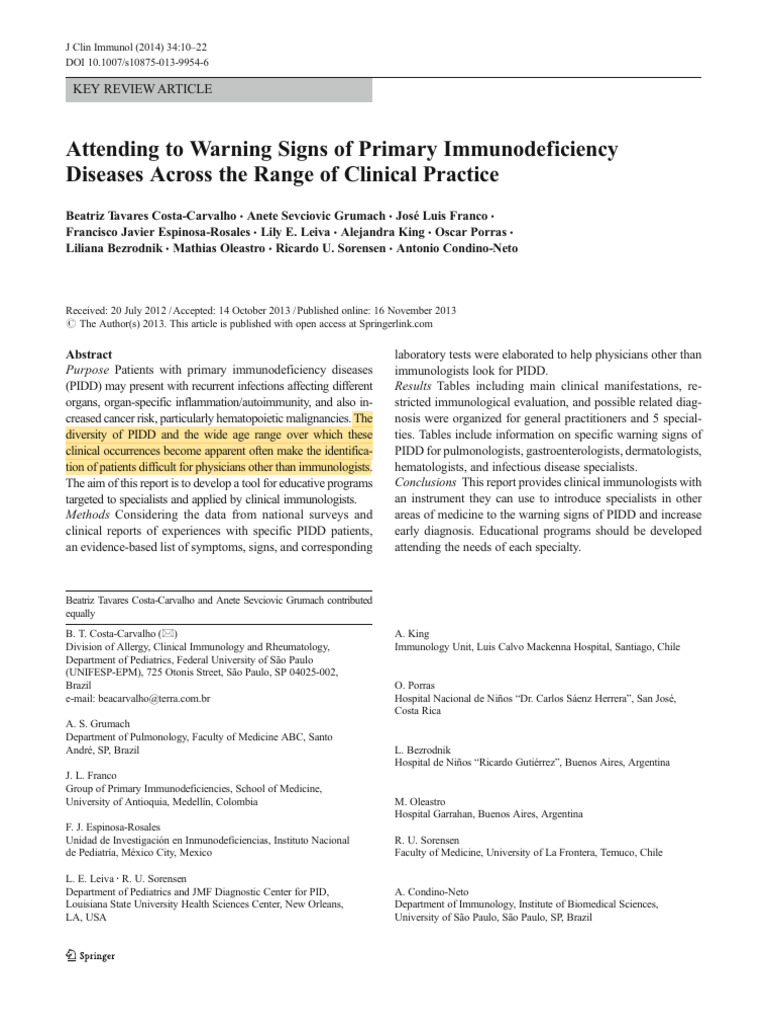Attending Warning Signs Pid 2014 | PDF | Infection | Immunodeficiency