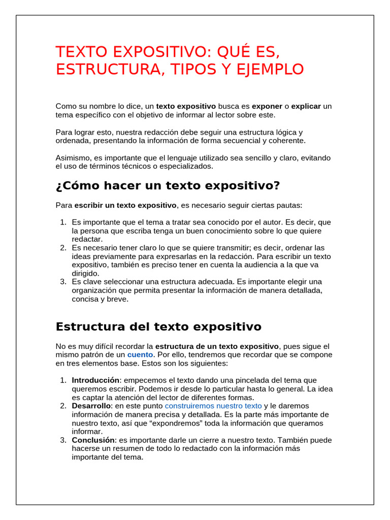 Ejemplos de Textos Expositivos | PDF | Agua | Información