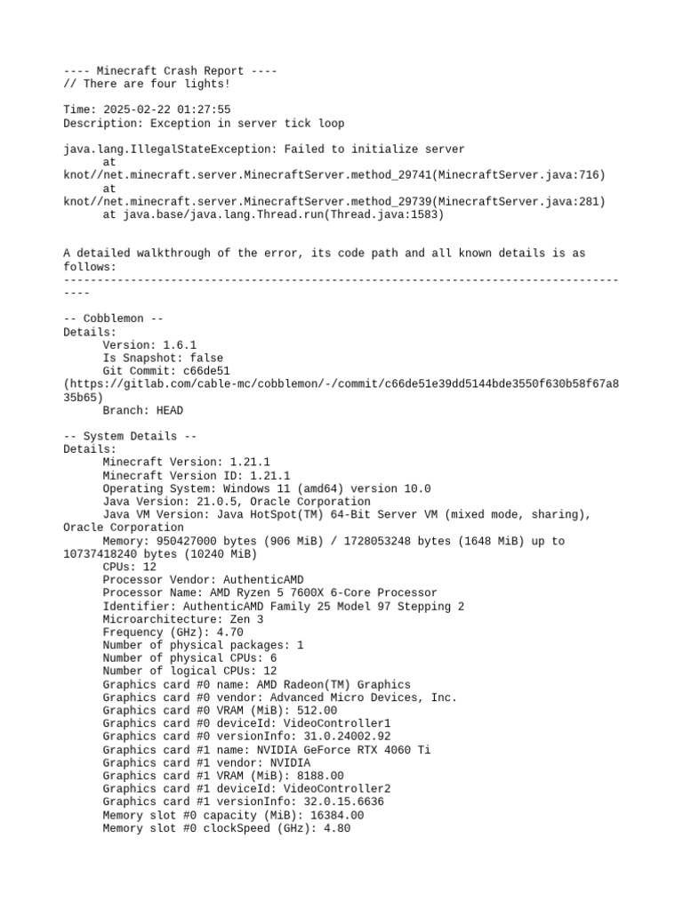 Crash 2025 02 22 - 01.27.55 Server | PDF | Java (Programming Language) | Central Processing Unit