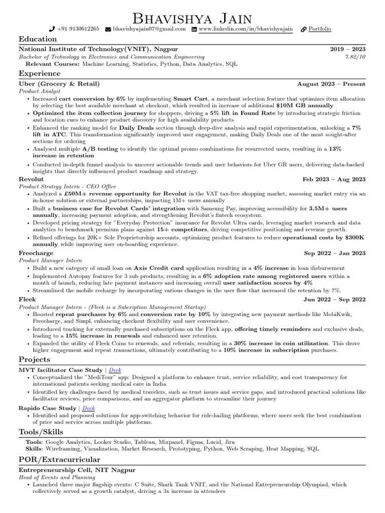 Resume Bhavishya Jain Pocket FM | PDF | Subscription Business Model | Employee Retention