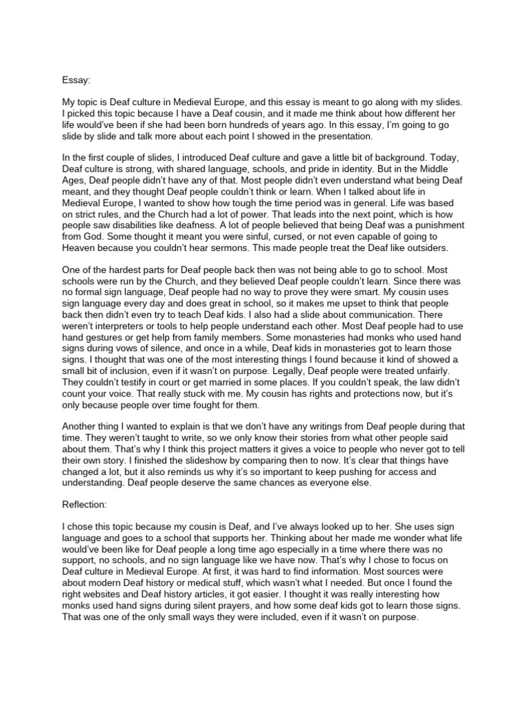 Deaf Culture in Medieval Times | PDF | Deafness | Sign Language