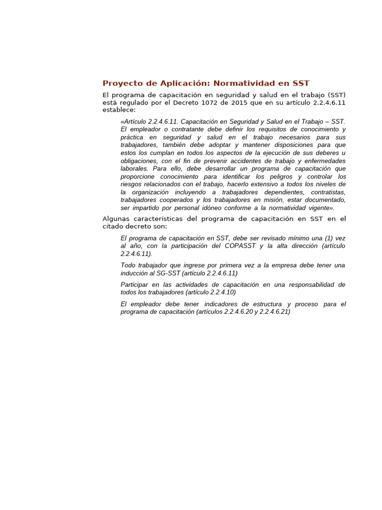 Afirmación Normativa y Basado en La Resolución 0312 de 2019 Que Define Los Estándares Mínimos ...