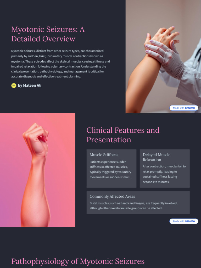 Myotonic Seizures A Detailed Overview | PDF | Skeletal Muscle | Neurology